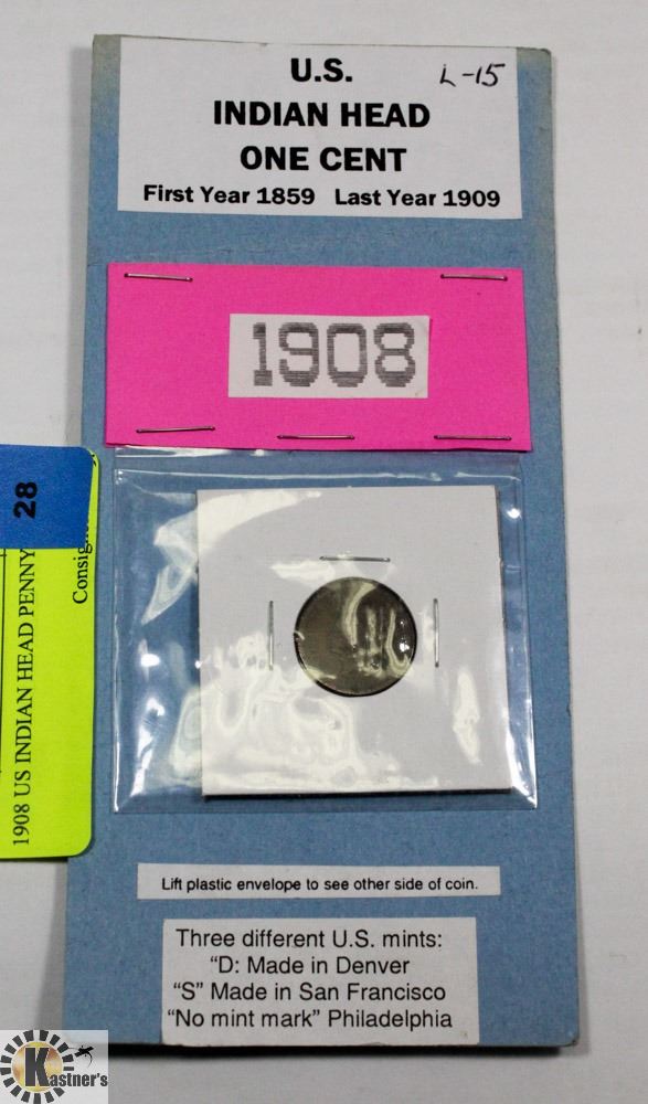 1908 US INDIAN HEAD PENNY.