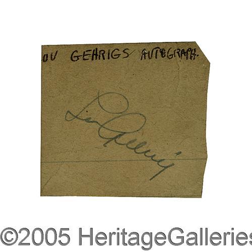 1930's Lou Gehrig Signed Cut Signature PSA 1930's Lou Gehrig Cut Signature.