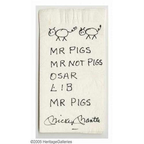 Mickey Mantle Handwritten & Signed Joke PSA Early 1980's Mickey Mantle ...