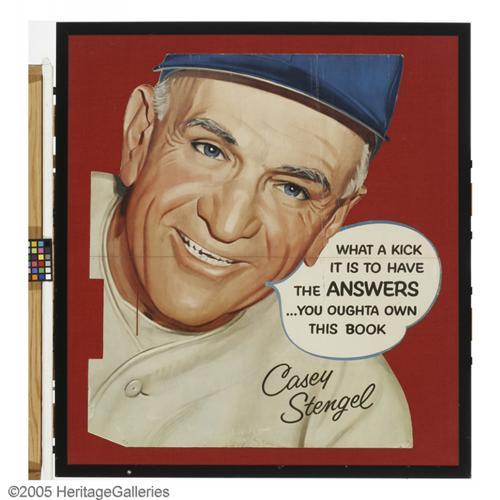 1950's Casey Stengel Die-Cut Advertising Sign 1950's Casey Stengel Die ...