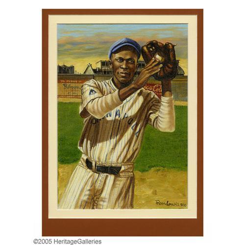 1991 Negro League Original Art by Ron Lewis 1991 Negro Leaguer Bobby ...