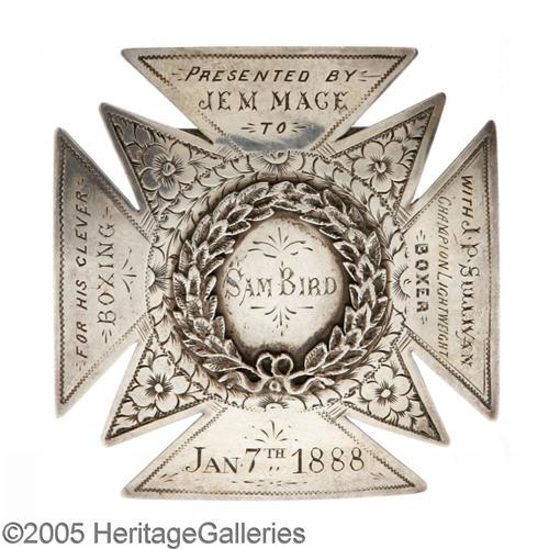 1888 Jem Mace Presentational Boxing Belt Buckle 1888 Jem Mace ...