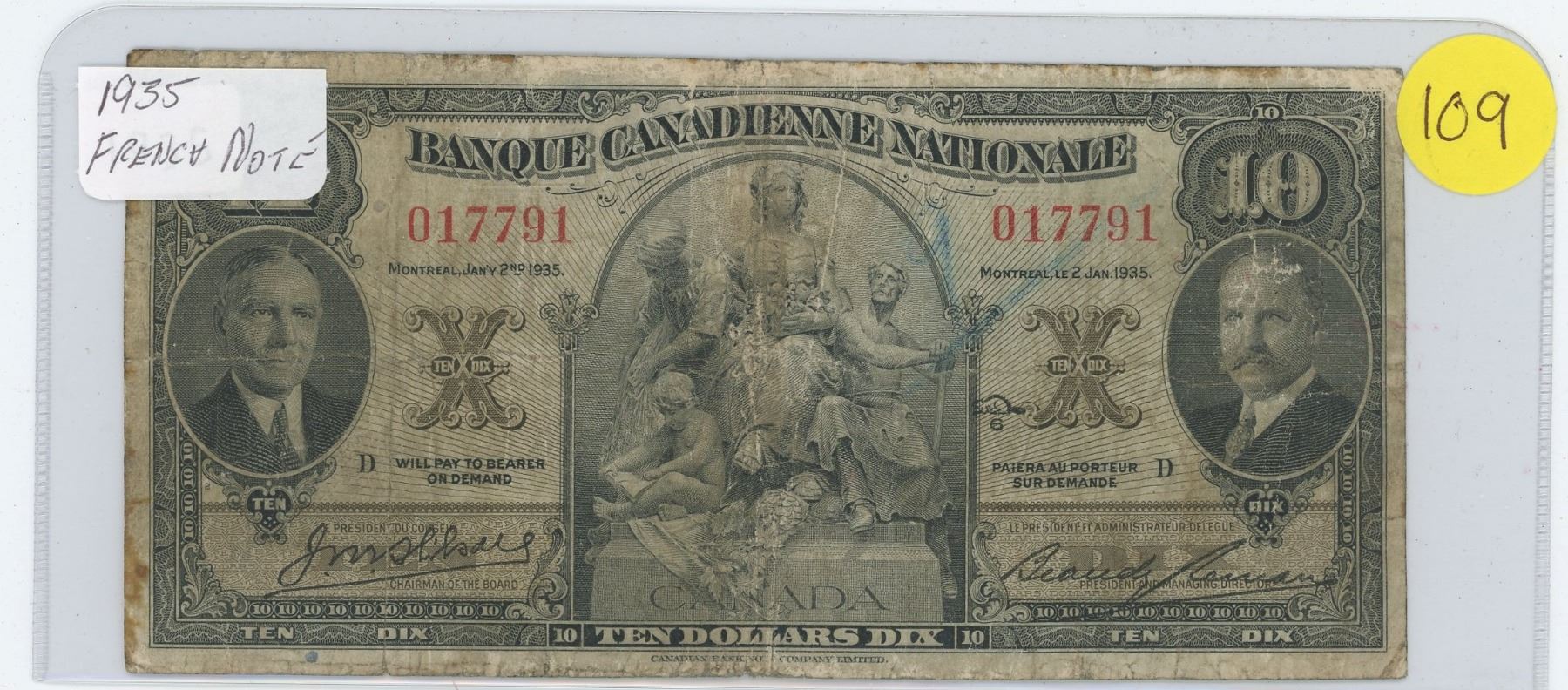 1935 French note