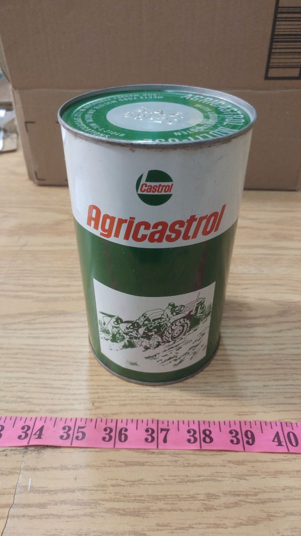 CASTROL FULL, AGRICASTROL OIL CAN (1 IMPERIAL QUART)