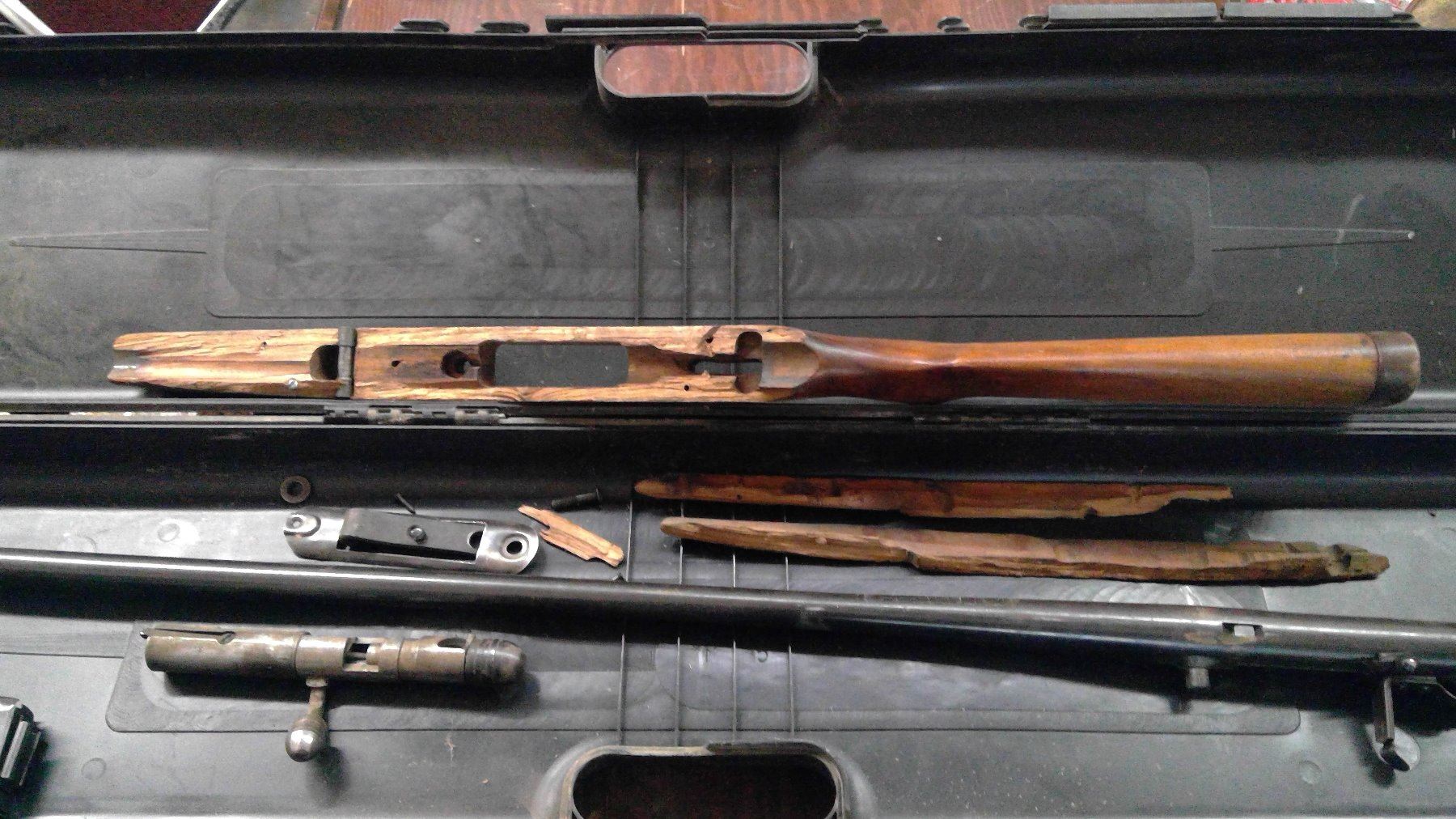 12 GAUGE SHOTGUN COMES WITH CLIP AND GUN CASE (COMPLETE, NEEDS STOCK ...