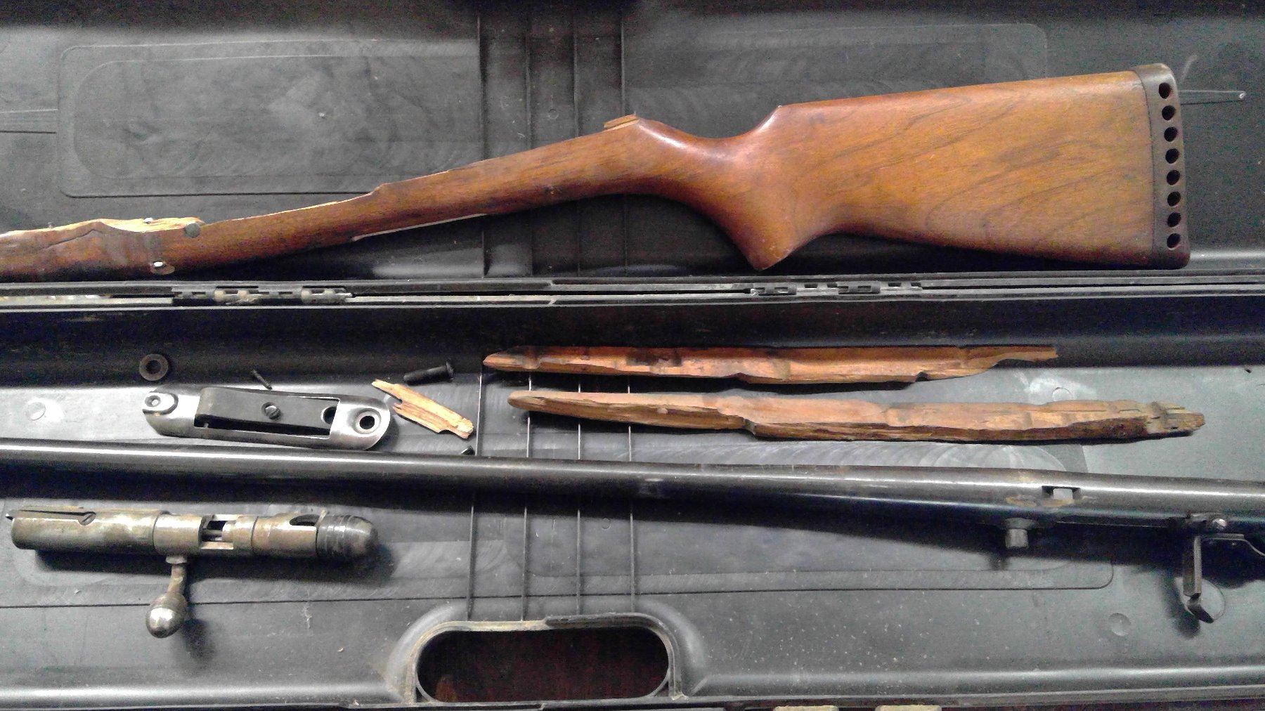 12 GAUGE SHOTGUN COMES WITH CLIP AND GUN CASE (COMPLETE, NEEDS STOCK ...