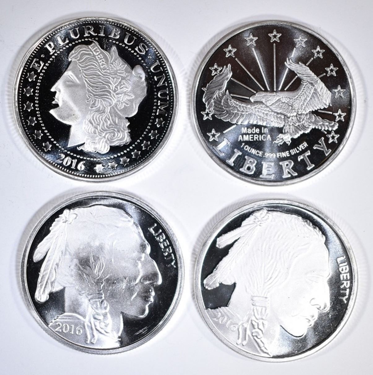 4- ONE OUNCE .999 SILVER ROUNDS: