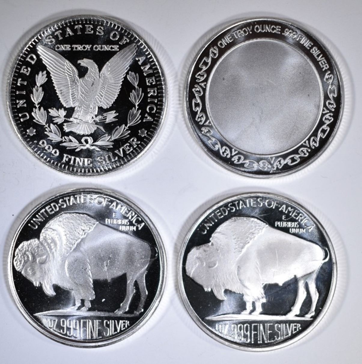 4- ONE OUNCE .999 SILVER ROUNDS: