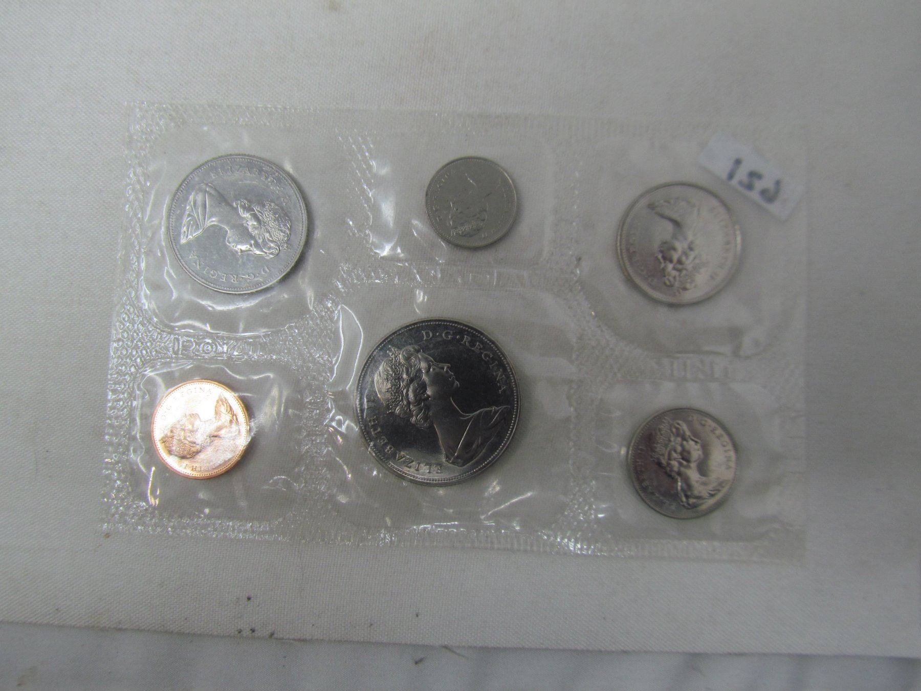 1970 - COIN SET PLASTIC SHEET
