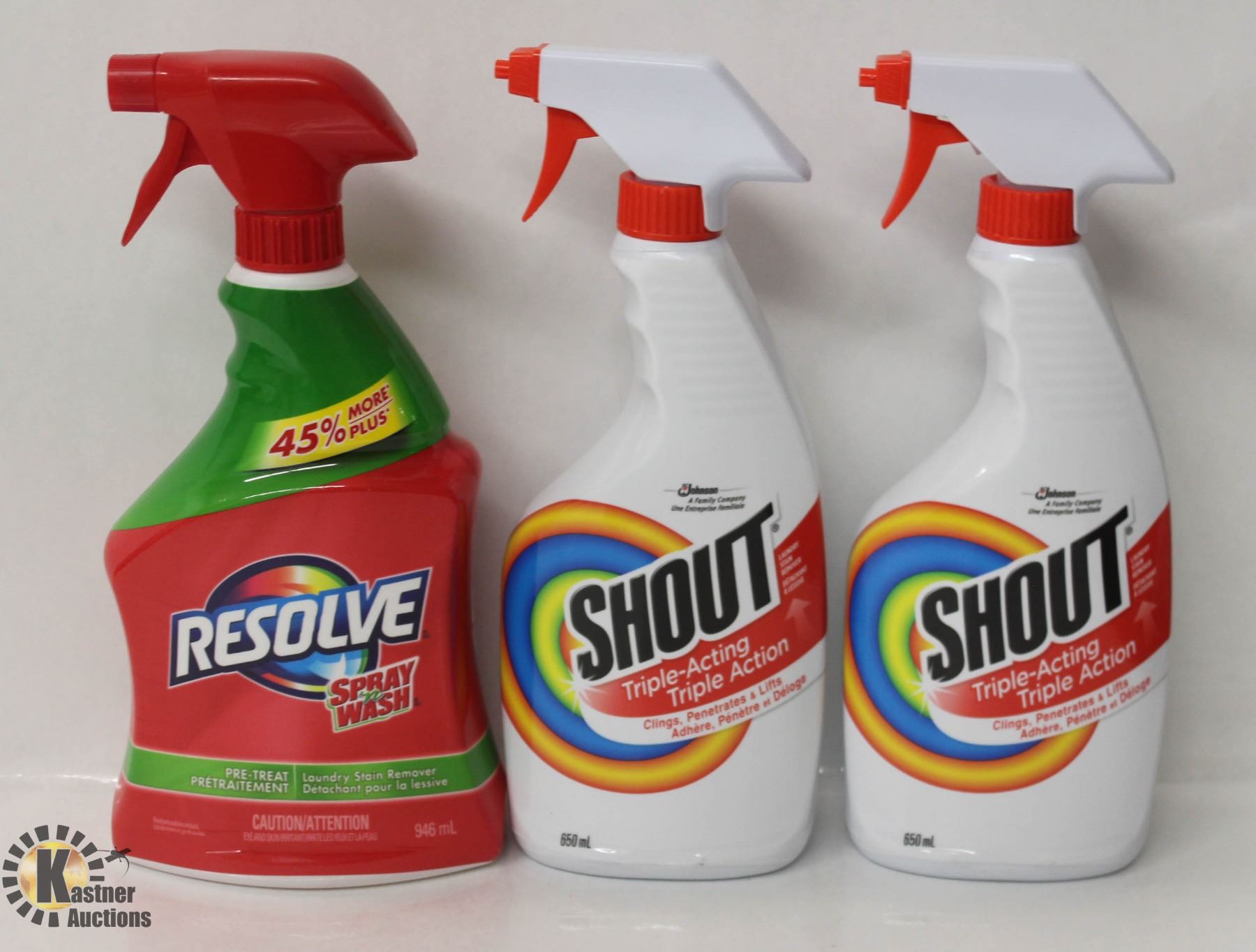 2 BOTTLES OF SHOUT TRIPLE-ACTION STAIN REMOVER