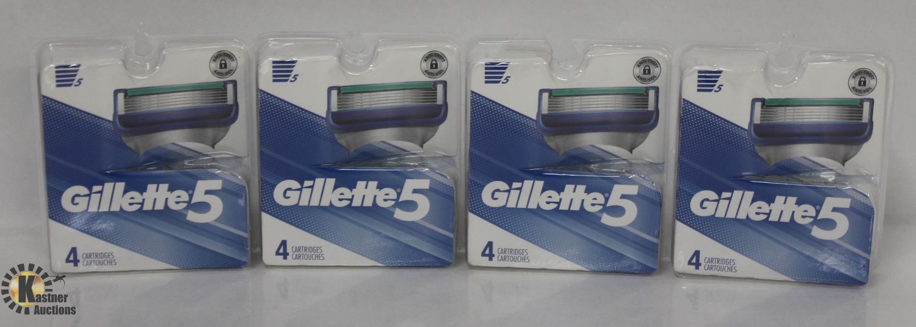 4 BOXES OF GILLETTE 5 RAZOR CARTRIDGES