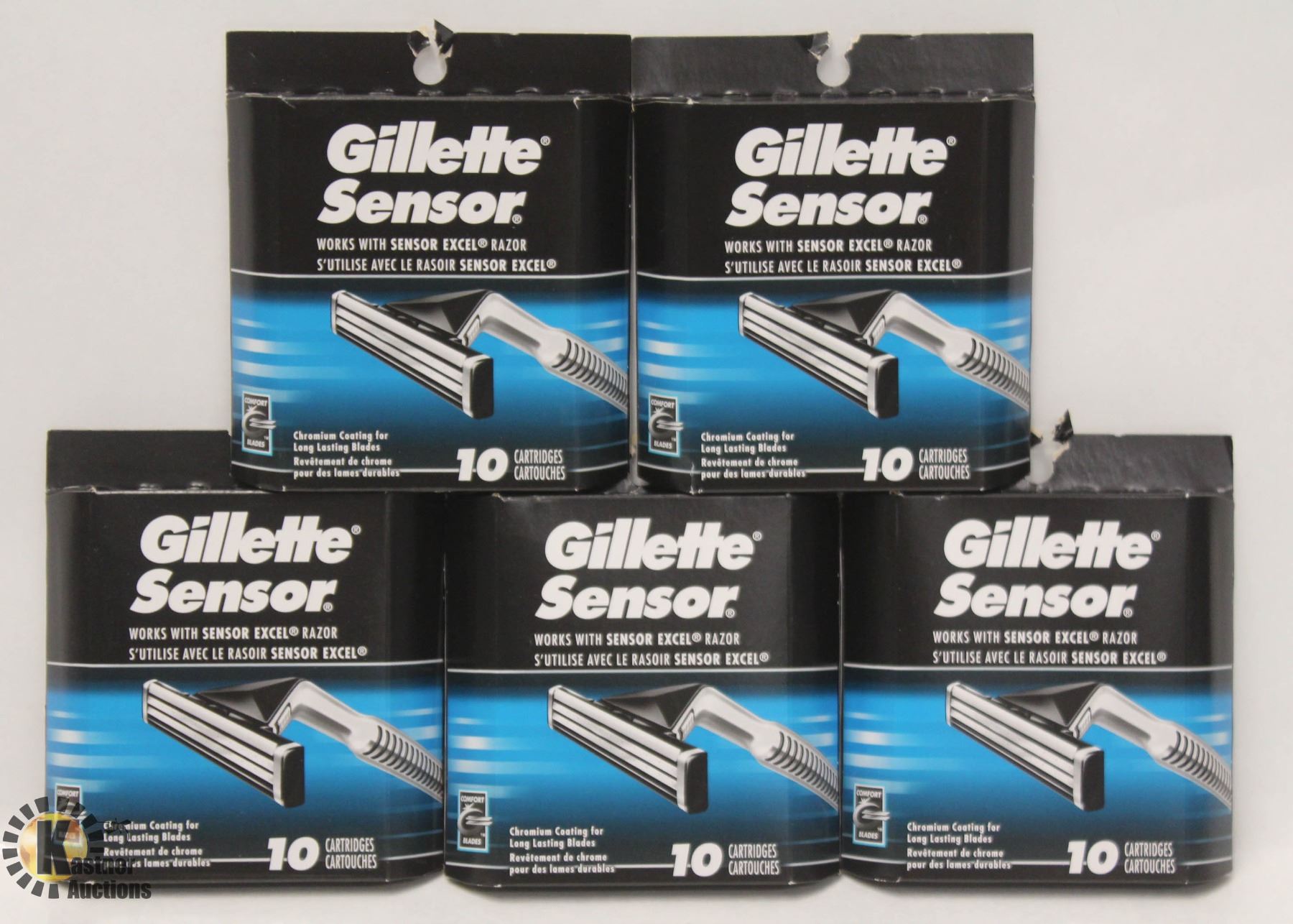 5 BOXES OF GILLETTE SENSOR RAZOR CARTRIDGES