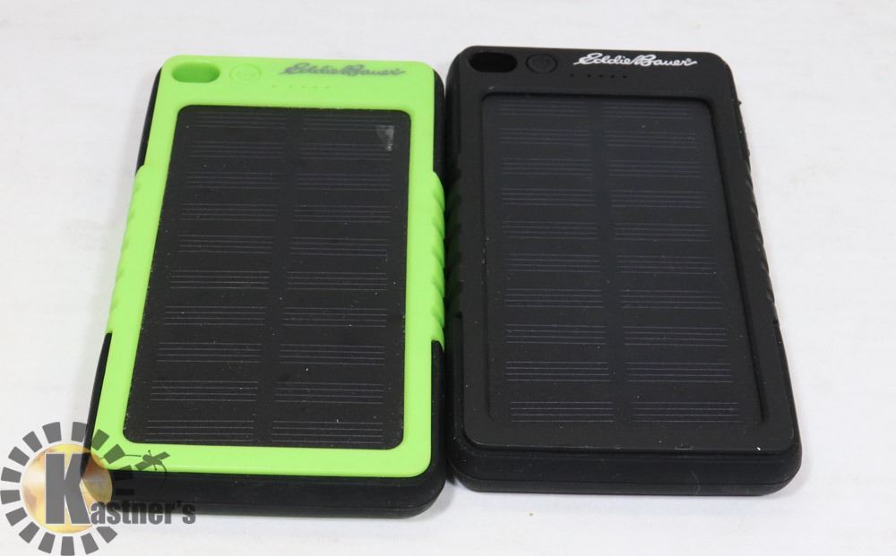 LOT OF 2 EDDIE BAUER SOLAR POWER BANKS 6000MAH