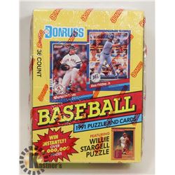 Sealed Box Of 1991 Donruss Series 1 Baseball Cards