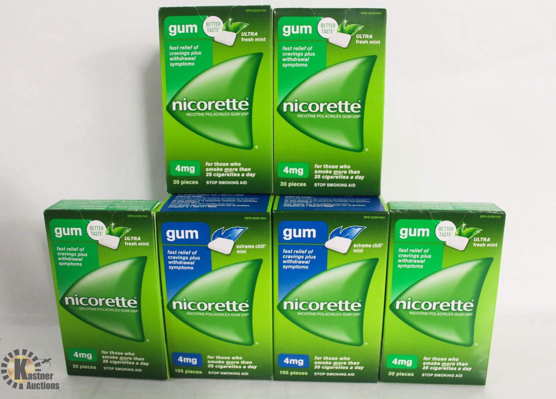 6 BOXES OF NICORETTE GUM