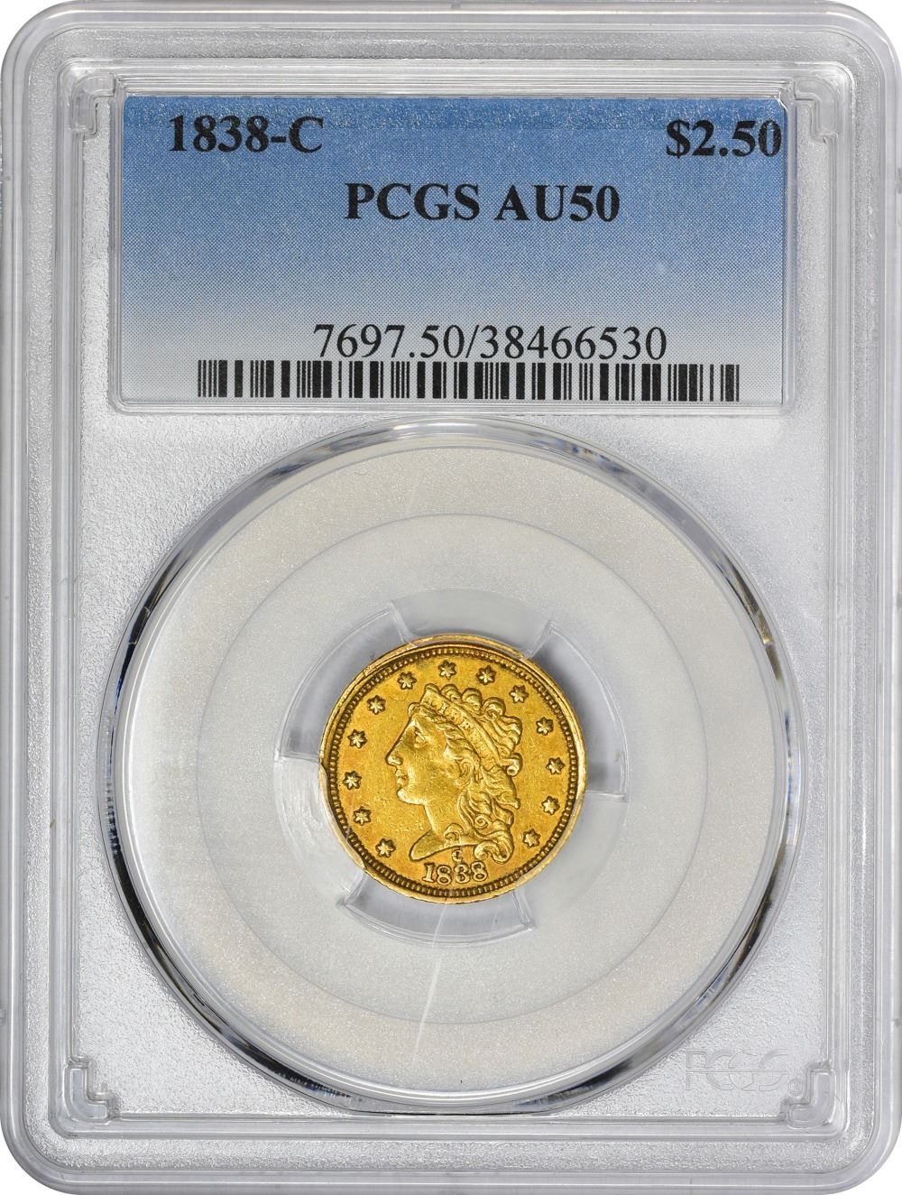 1838-C AU-50 PCGS.