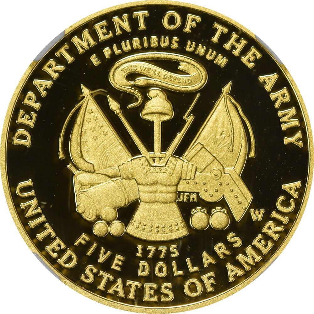 2011-W U.S. Army Gold $5. Proof-70 Ultra Cameo NGC.