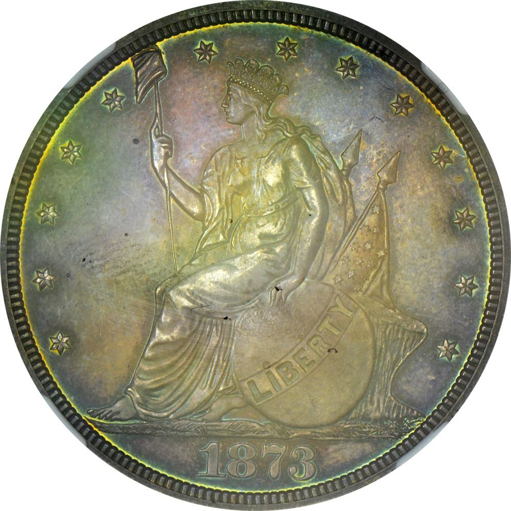 1873 Pattern Trade Dollar. Judd-1310, Pollock-1453. Silver. Reeded Edge ...