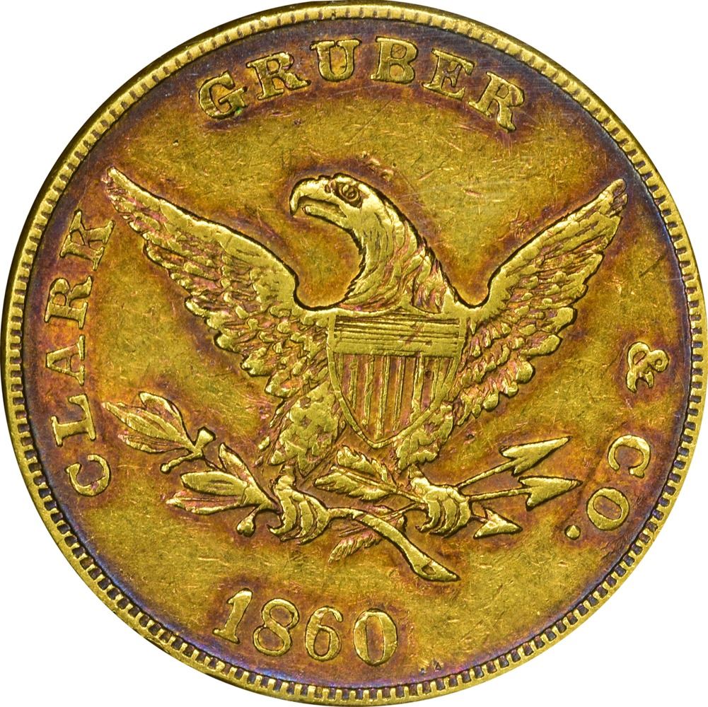 Colorado. Denver, Territory of Jefferson. 1860 Clark, Gruber & Co. $10 ...