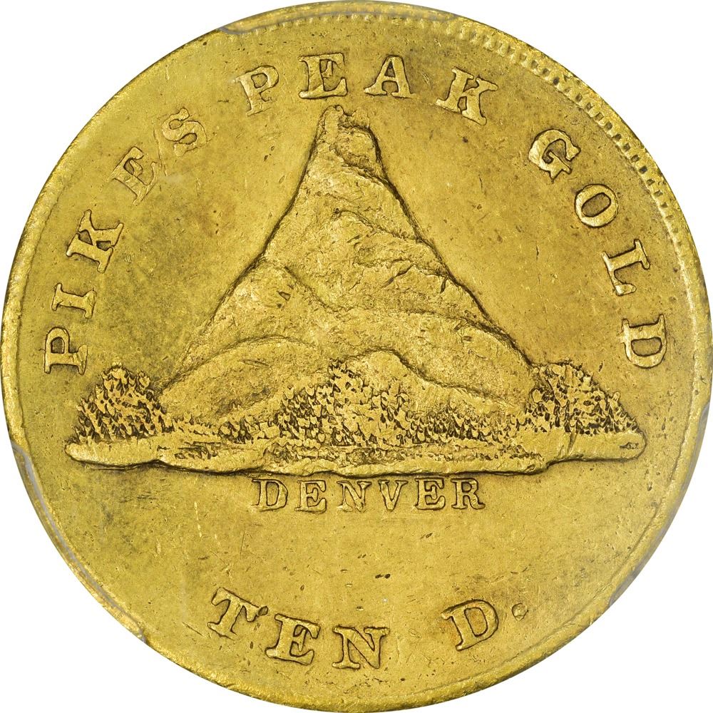 Colorado. Denver. 1860 Clark, Gruber & Co. $10. Kagin-3. Reeded Edge ...