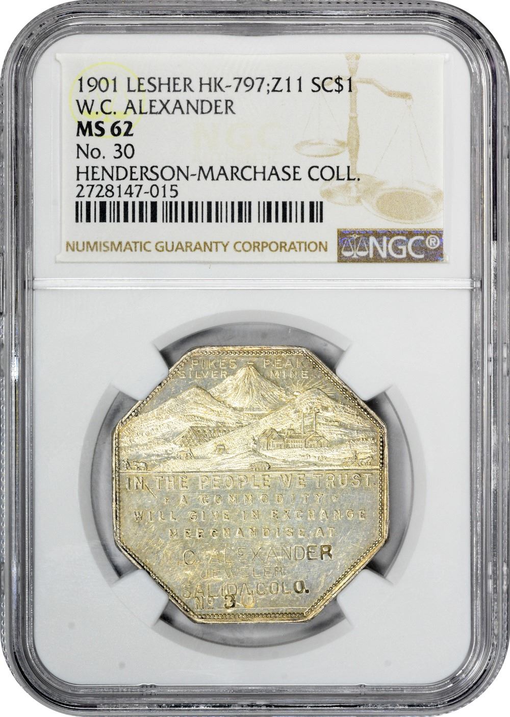 Colorado. Salida. 1901 Imprint Type. W.C. Alexander, Jeweler. Jos ...