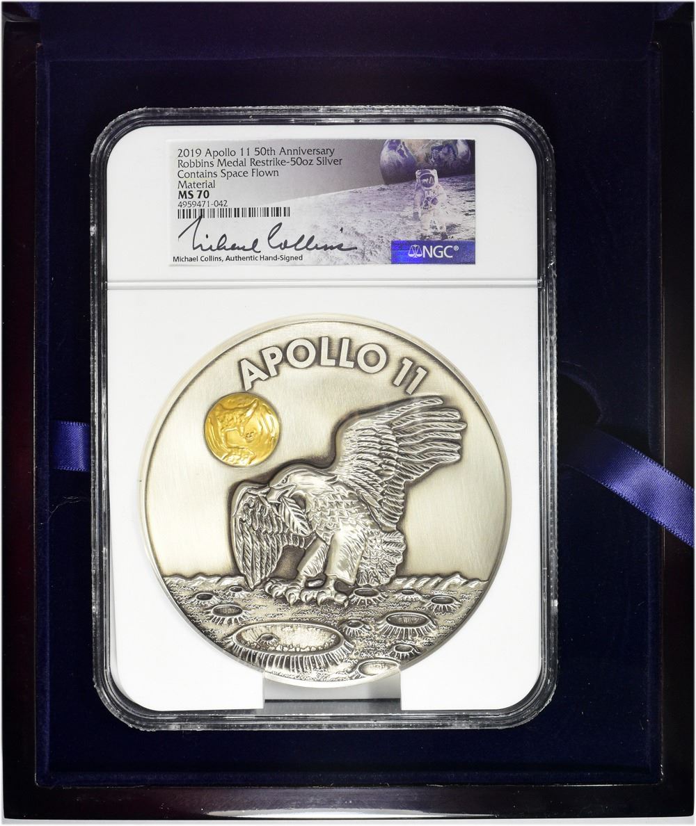 1969-2019 Apollo 11 50th Anniversary Silver Medal. Robbins Medal ...