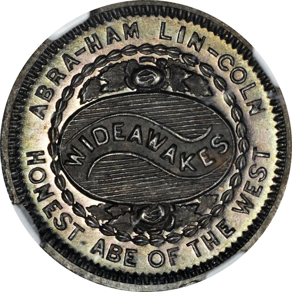 1860 Campaign. Abraham Lincoln, Wide-Awakes. DeWitt-AL-1860-74. Silver ...