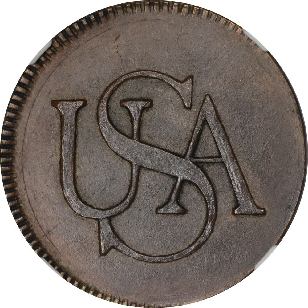 Undated (circa 1862) J.A. Bolen Bar Cent Facsimile. JAB-2. Copper ...