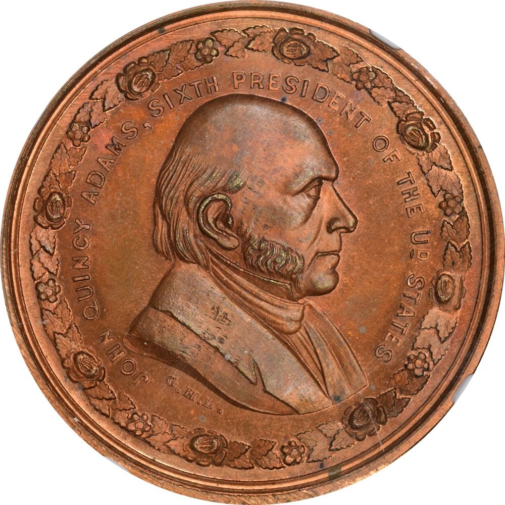 Undated George H. Lovett John Quincy Adams. Copper. Plain Edge. MS-66 ...