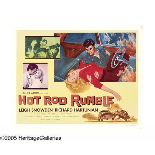 Hot Rod Rumble (Allied Artists, 1957). Half Sheet (22" Hot Rod Rumble ...