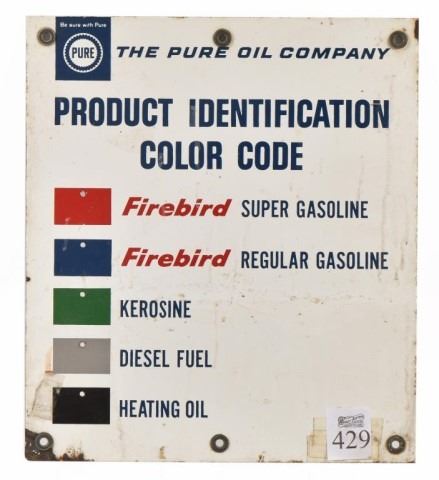 Pure Oil Porcelain Oil Identification Sign