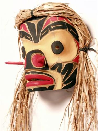 North West Coast Carved Cedar Bee Mask