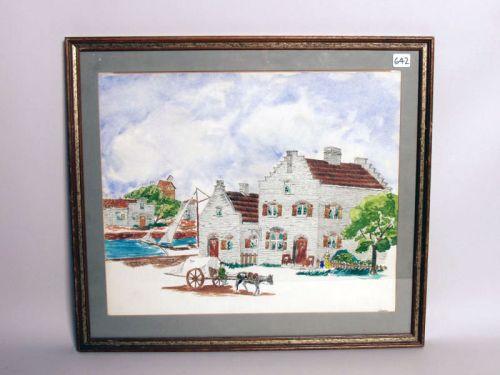 Dutch Ink and Watercolour Drawing