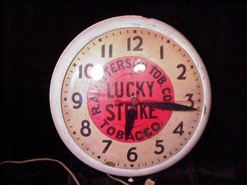 LUCKY STRIKE TOBACCO WALL CLOCK