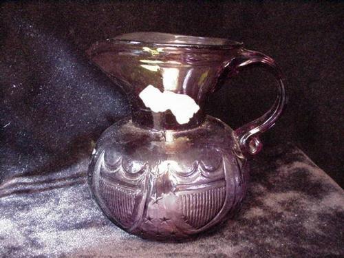 CLEVENGER GLASS AMETHYST PITCHER