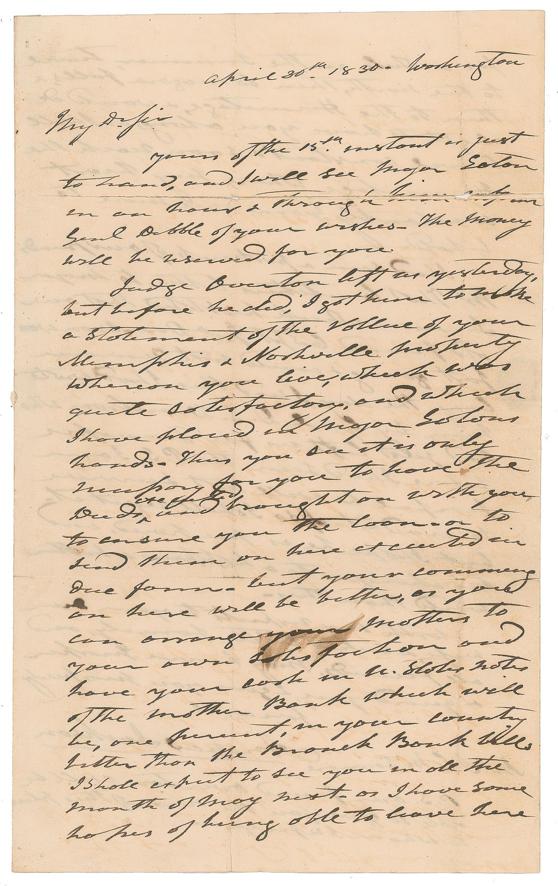 Andrew Jackson Autograph Letter Signed