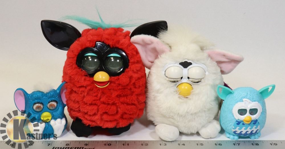 4 COLLECTOR FURBYS - 2 WORKING, ONE HAS ORIGINAL