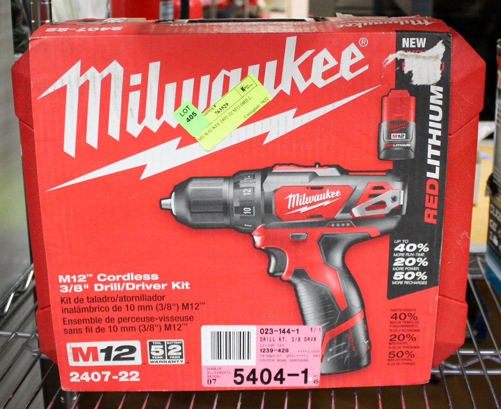 MILWAUKEE 2401-22 M12 3/8" CORDLESS DRILL/DRIVER