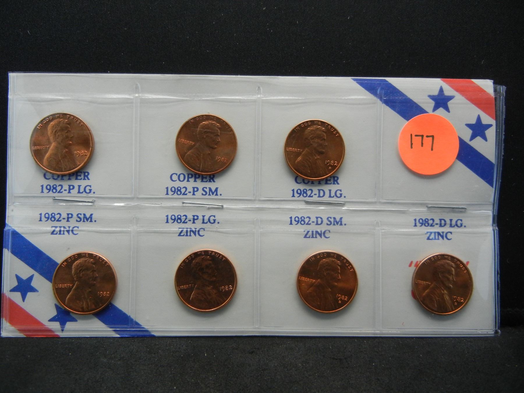 (7) types of 1982 Lincoln Cents