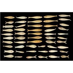 50 Carved Bone Fish 2 1/2" L. - 1 1/2"