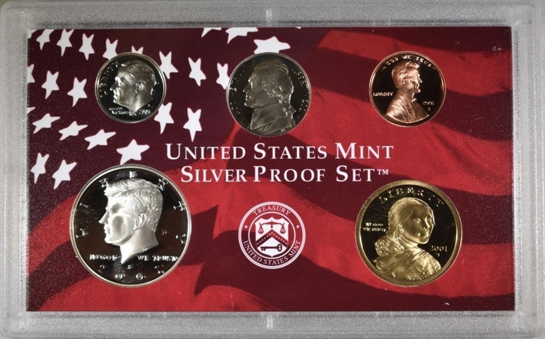 2001 & 02 U.S. SILVER PROOF SETS ORIG PACKAGING