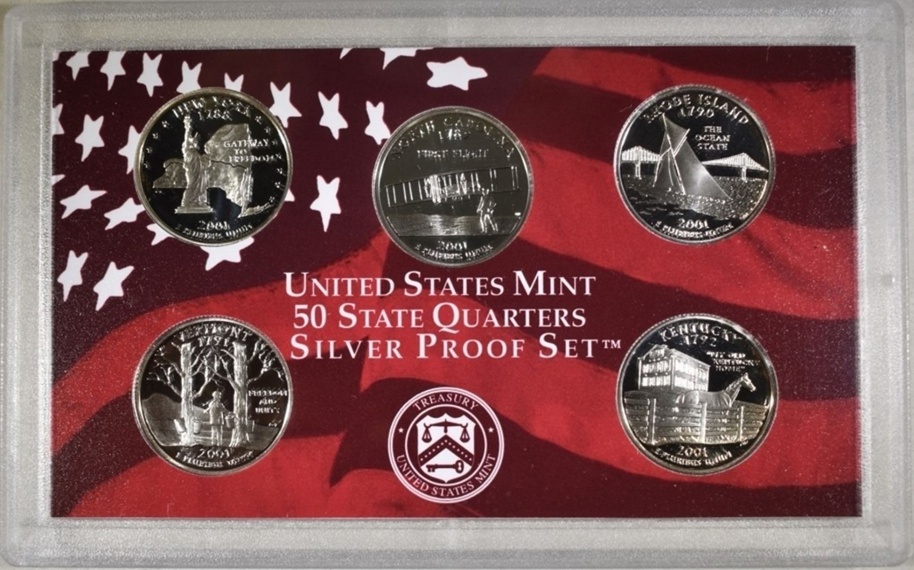 2001 & 02 U.S. SILVER PROOF SETS ORIG PACKAGING
