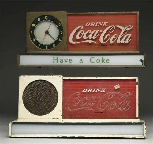 LOT OF TWO COCA-COLA LIGHT-UP COUNTER SIGNS