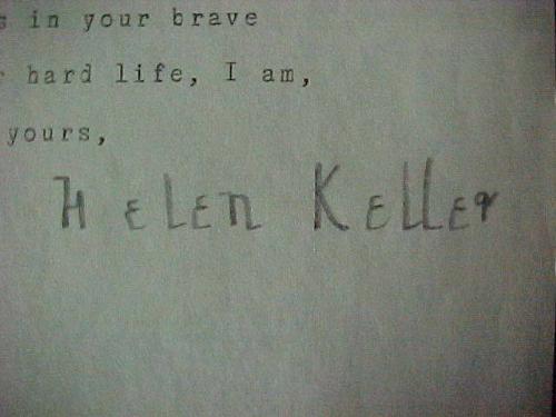 Signed Helen Keller Letter (typed)