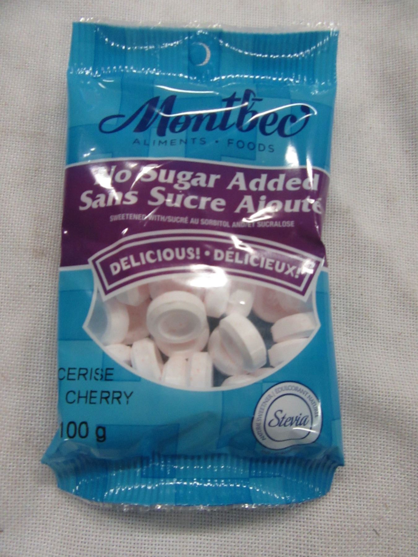 MONT-BEC NO SUGAR ADDED CHERRY CANDY (100 G) - PER BAG