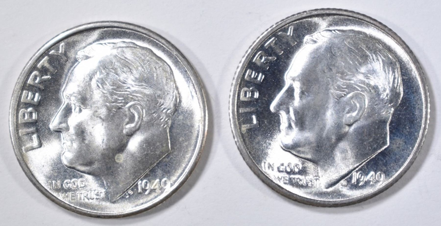 2-BU 1949-S ROOSEVELT DIMES KEY DATE
