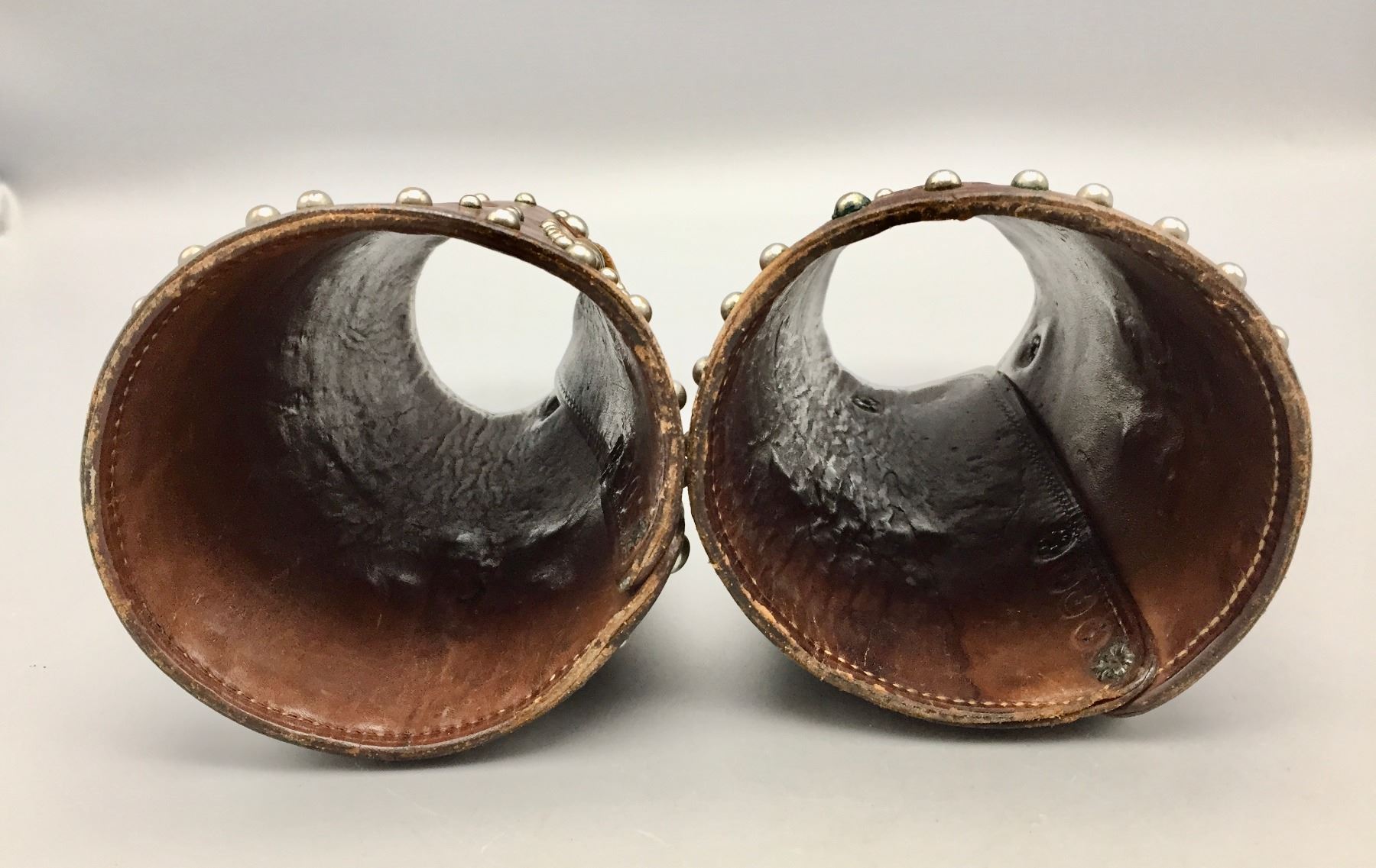 Studded Leather Cowboy Wrist Cuffs