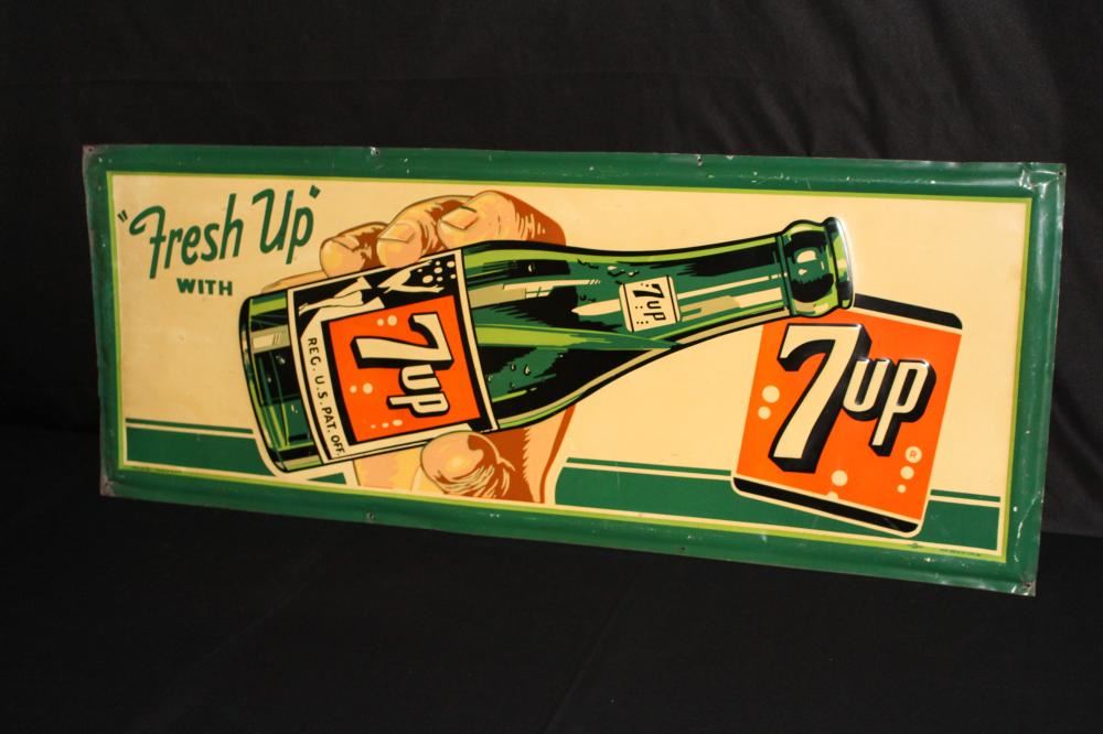 FRESH UP WITH SEVEN UP 7UP SODA POP SIGN