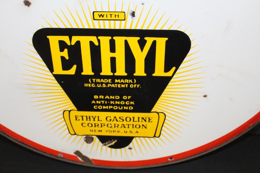 PORCELAIN KAN O TEX KANOTEX ETHYL GASOLINE SIGN