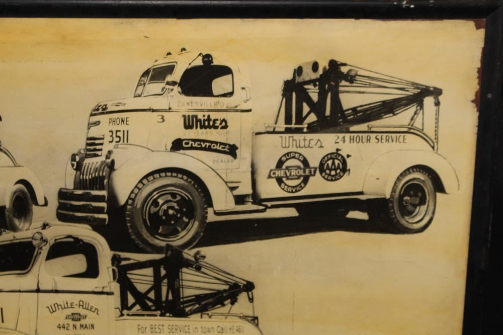 LARGE CHEVROLET TOW TRUCK SIGN OHIO DEALER